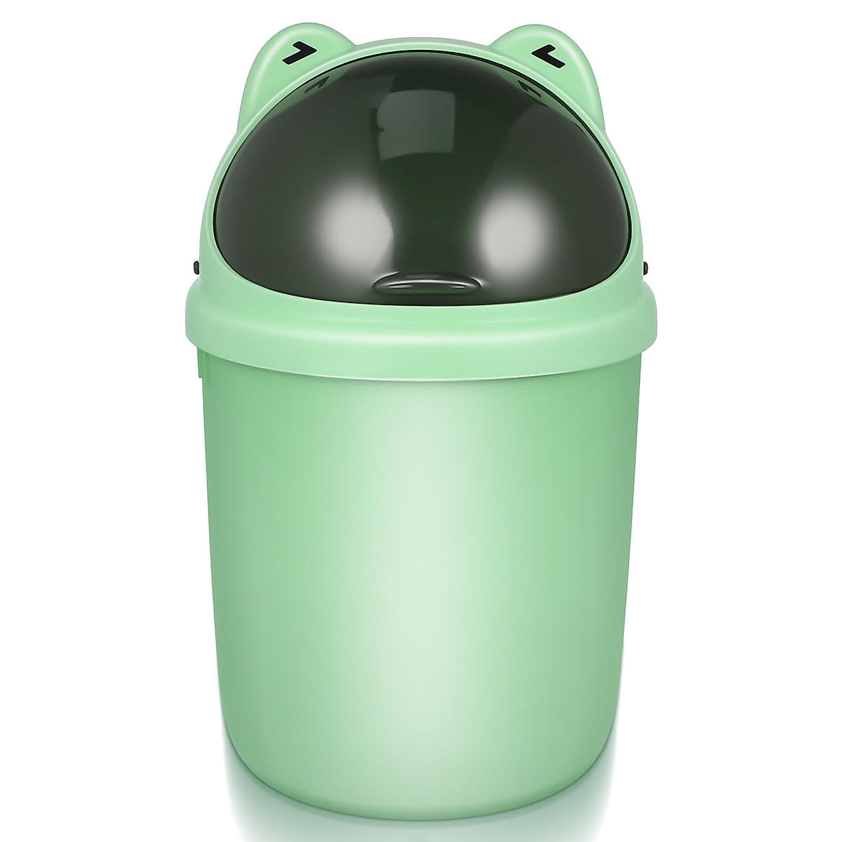 BESTOYARD Mini Frog Trash Can Cartoon Frog Garbage Bin with Lid Plastic Garbage Can for Office Kitchen Bathroom Kitchens Dressing Pail Waste Basket Dorm Toilet Paper Bucket