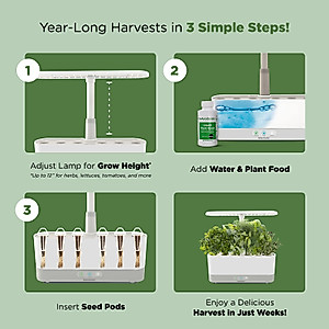 AeroGarden Harvest Slim Indoor Garden Hydroponic System with LED Grow Light and Herb Kit, Holds Up to 6 Pods, White