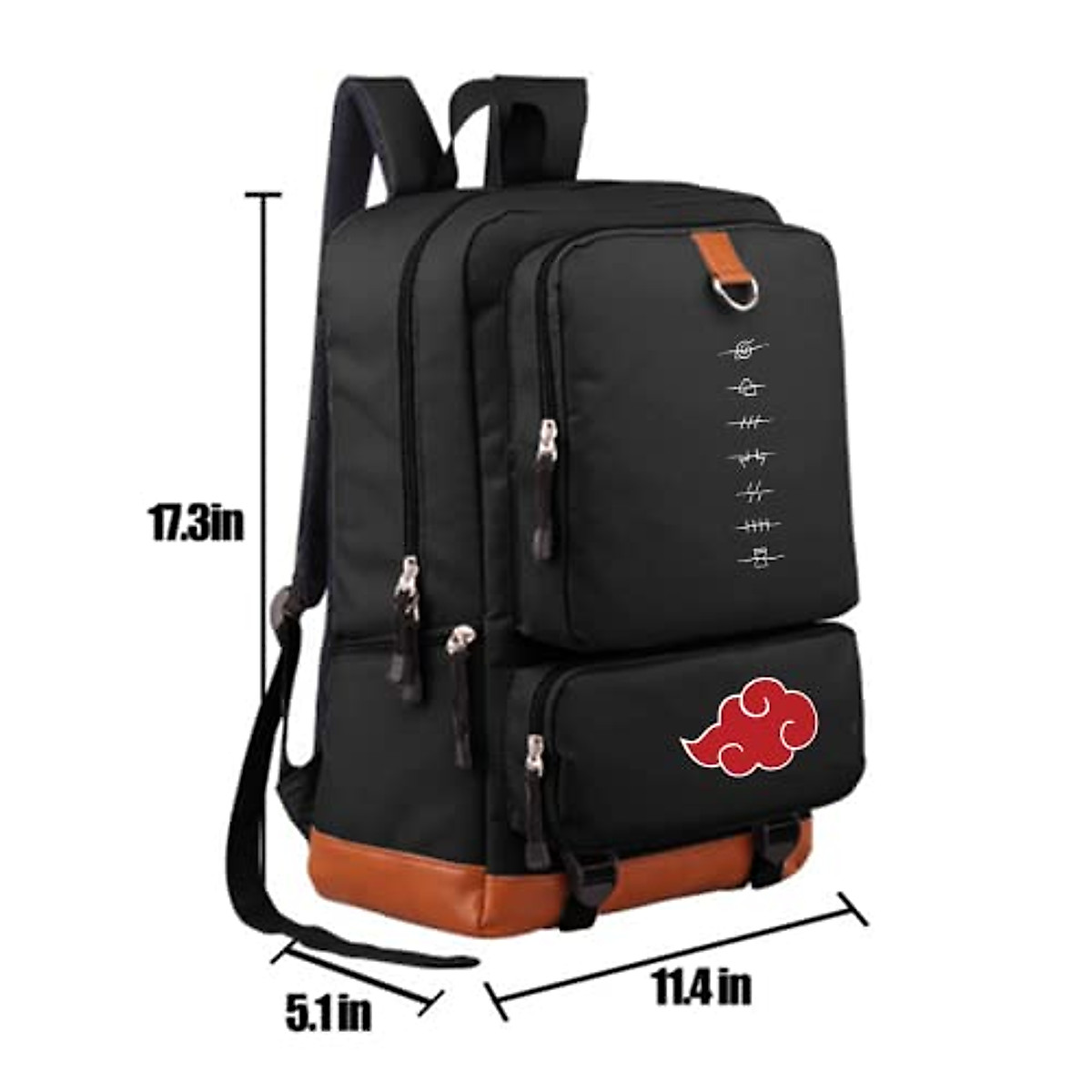 Ramcpd Unisex Anime Graphics Printed School Backpack for Boys Girls 17inch Large Capacity Laptop Bags Lightweight Travel SchoolBag, Black