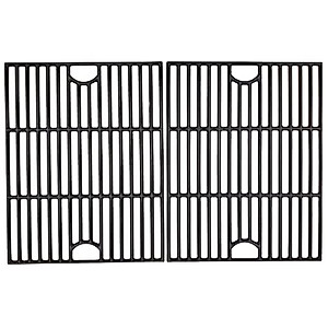 BBQSTAR BBQ Grill Grate 17-inch Matte Cast-Iron Cooking Grate Replacement with Grill Grate Lifter for Nexgrill 4 Burner 720-0830H, 720-0670A, 720-0783E, Uniflame GBC981, Kenmore 2-Pack