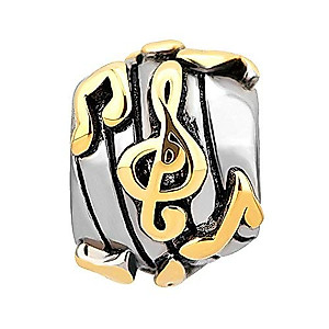LilyJewelry Love Music Staff Charm for Mom Notes Beads Teacher Friends Lover Gift Compatible with Pandora Charms Bracelet(Notes1)