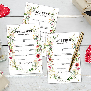 WwongxianB Set of 25 Wedding Wildflower Invitations with Envelopes, Fall Wreath Invites for Bridal Shower, Wedding Shower Reception, Evening Invitations, Fill in Style Invites Cards -010