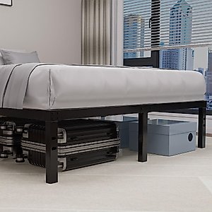 AUTSTA Full Size Bed Frame No Box Spring Needed,Bed Frame Full Size Esay Assembly, Heavy Duty Metal Bed Frame Full Size with Storage,Full Platform Bed Frame Noise Free