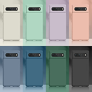 Silicone Phone Case Compatible with Google Pixel 6, Soft Protective Smart Phone Case for Women Men, Durable Anti-Scratch Shockproof Phone Cover Black