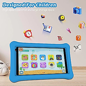 Kids Tablet, 7 inch Androrid 11 Toddler Tablet for Kids 2GB RAM 32GB ROM Tablets, Google Certificated, Bluetooth, WiFi, Dual Camera, Parental Control Tablet with Case, Tablet for Learning, Games- Blue