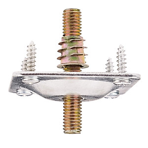 Anwenk Leg Mounting Plates, Furniture Leg Attachment Plates Industrial Strength T-Plate 5/16" (M8) Sofa Legs with Hanger Bolts,Screws,Strengthen Weak Furniture Repair Damaged Sofa Couch Seat,Set of 4