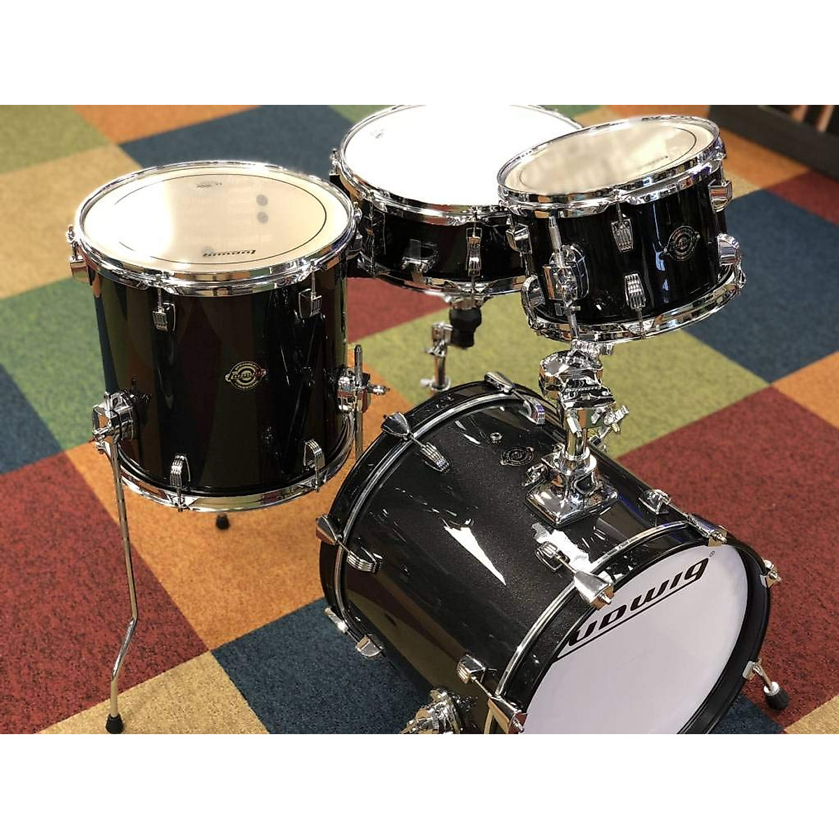 Ludwig Breakbeats by Questlove 4-Piece Drum Shell Pack (Black Sparkle)
