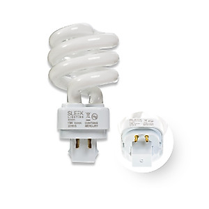 SLEEKLIGHTING 13 Watt T3 Spiral CFL 4 Pin G24Q-1 Base Light Bulb 4200K 800lm - Compact Fluorescent -Warm White Light 4pack
