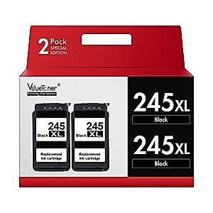 Valuetoner Ink Cartridge Replacement for Canon 245XL PG-245XL PG245XL PG-243 for MX492 MX490 MG3022 MG2522 MG2920 MG2420 MG2520 MG2922 MG2924 MG3029 iP2820 Printer (Black, 2 Pack)