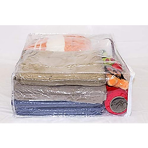 Clear Vinyl Zippered Storage Bags 22 x 18 x 7.5 Inch Set of 5