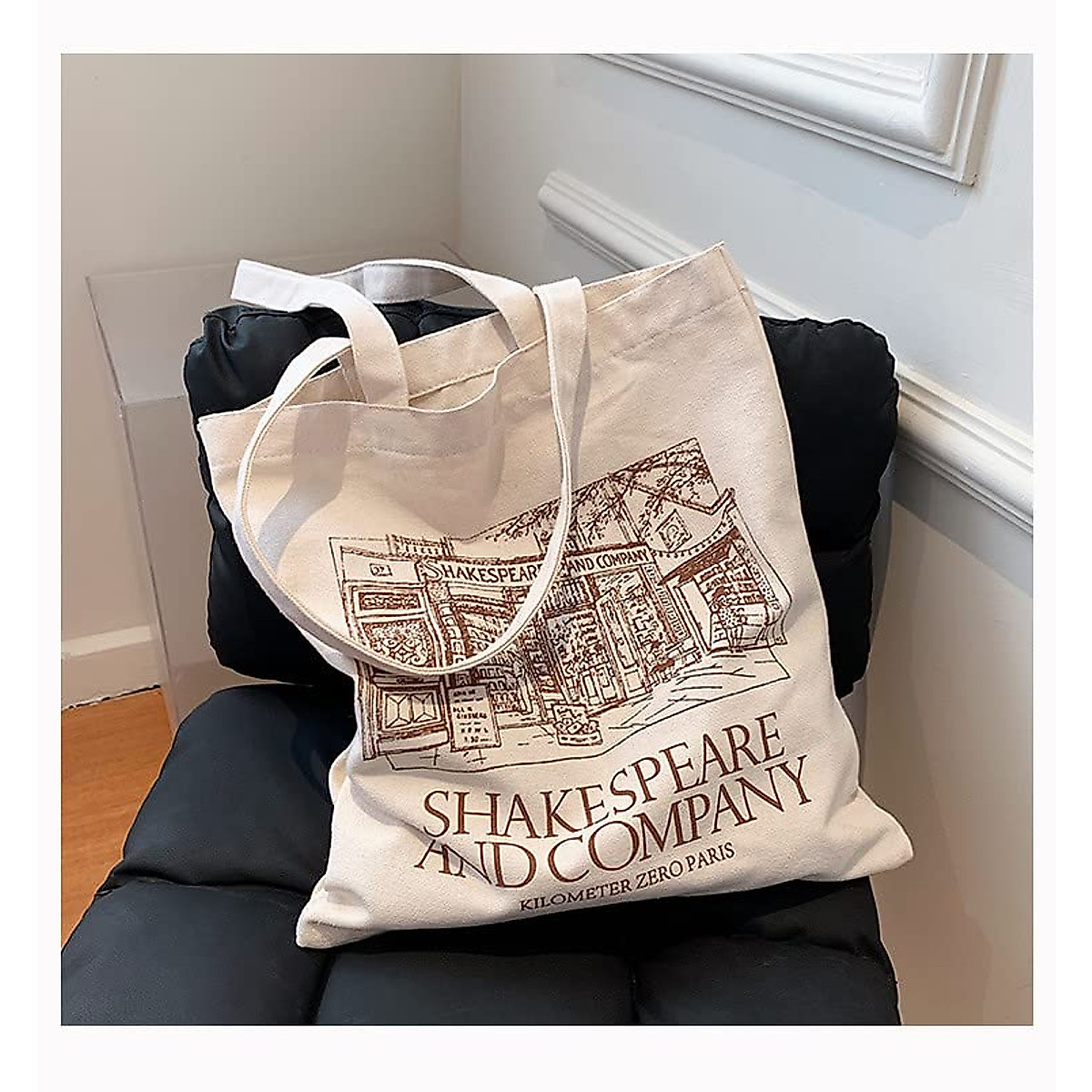 Printing Canvas Tote Bag For Women Large Capacity Shoulder Bag Urban Simplicity Soft Satchel Bag Hobo Purse (upright brown)