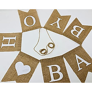 Shimmer Anna Shine Oh Baby Burlap Banner and Gifts Burlap Banner for Baby Shower Decorations and Gender Reveal Party