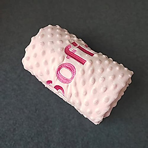 Embroidery Baby Blankets for Girls with Name - Personalized Baptism Gifts - Custom Baby Blanket with Name and Princess Little Star - Super Soft Security Newborn Blankets - Pink Color
