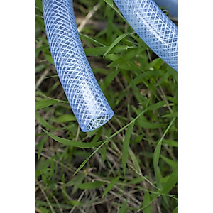 JUNZHIDA High Pressure Braided Clear Flexible PVC Tubing 3/4" ID,10ft