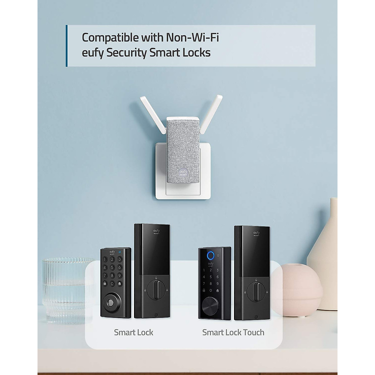 Certified Wi-Fi Bridge for eufy Security Smart Lock, Remote Wi-Fi Unlocking, Instant Notifications, Connect to The Google Assistant or Alexa, Official eufy Accessory.