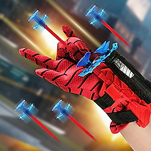 Spider Web Shooting Game, 2 Sets Spider Web Shooters for Kids Launcher Gloves Hero Movie Launcher with Wrist Toy Set Funny Decorate Children Wrist Toy Set Funny Educational