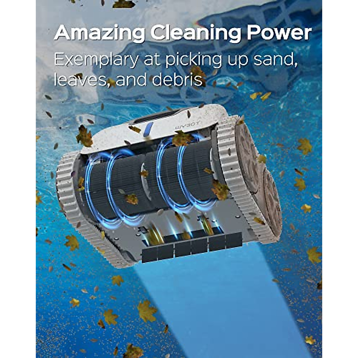 WYBOT S1 High-end Cordless Wall Climbing Robotic Pool Cleaner with APP Mode, Smart Mapping Tech, Lasts 180mins, Automatic Pool Vacuum Robot with Powerful Suction, Fast Charging Fit for Inground Pools