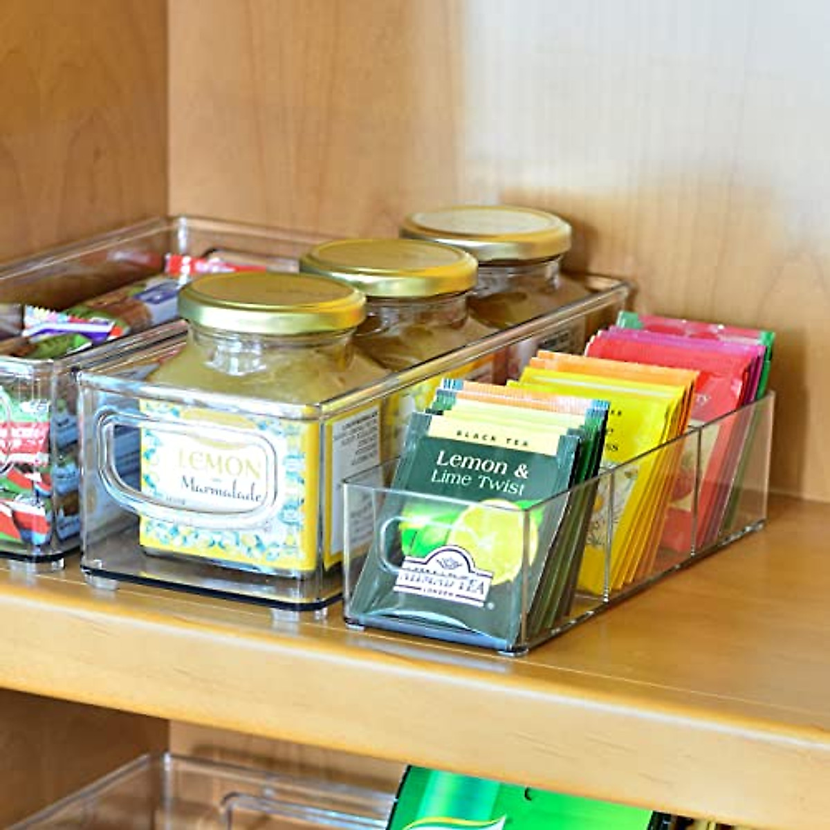 Youngever 2 Pack Plastic Tea Packet Organizers, Tea Bag Holder, Tea Bag Storage, 8.5" x 3" x 2"