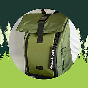 Dingbats* - Roll Top Backpack - 25L Rucksack - Made from Recycled PET Bottles, Padded Shoulder Straps, Metal Buckles - Ideal Laptop Backpack, Fits 15" Laptop - Durable, Aesthetic - Volcano