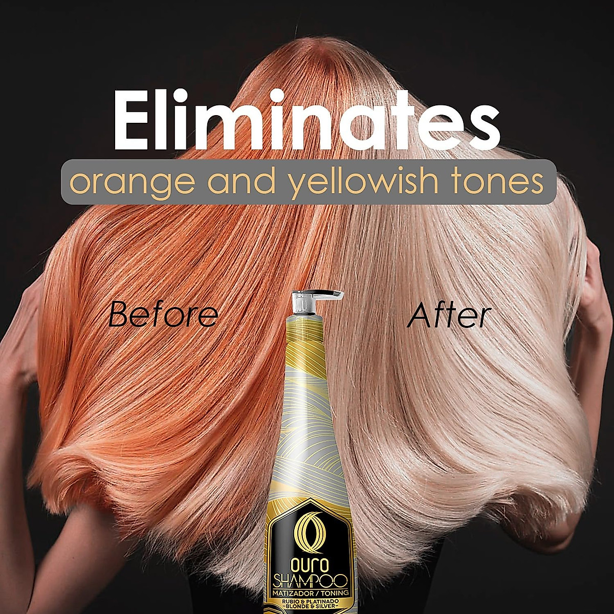 OURO Purple Shampoo for Blonde & Platinum Hair - Neutralizes Yellow & Orange Tones, Revitalizes Color, Nourishes Without Damage, Ashy Silver Effect, Enhances Gray Hair. (33.81oz)