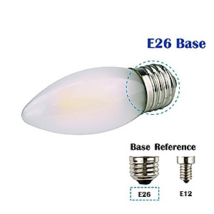 OPALRAY C35 LED Candelabra Bulb, 6W Dimmable, E26 Standard Base, 600LM 60W Incandescent Equivalent, 2700K Soft Warm White Light, Frosted Glass Housing, Torpedo Tip, 3-Pack