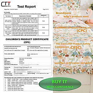 Brandream Toddler Bedding Set Girls Pink Floral Comforter Sheet Set 4 Piece Bed in A Bag Farmhouse Kids Baby Bedding with Fitted Sheet Flat Sheet Pillowcase, Luxury Design