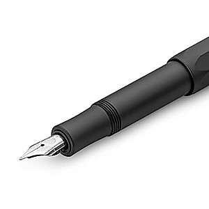 Kaweco AL SPORT Fountain Pen Black I Premium Fountain Pen for Ink Cartridges I Exclusive Fountain Pen 13 cm I Nib: F (Fine)