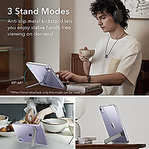 ESR for iPad Mini 6 Case, iPad Mini 6th Generation Case with Stand(8.3 inch, 2021), 3 Stand Modes, Slim and Light, Yellowing Resistant, Boost Kickstand Case, Clear