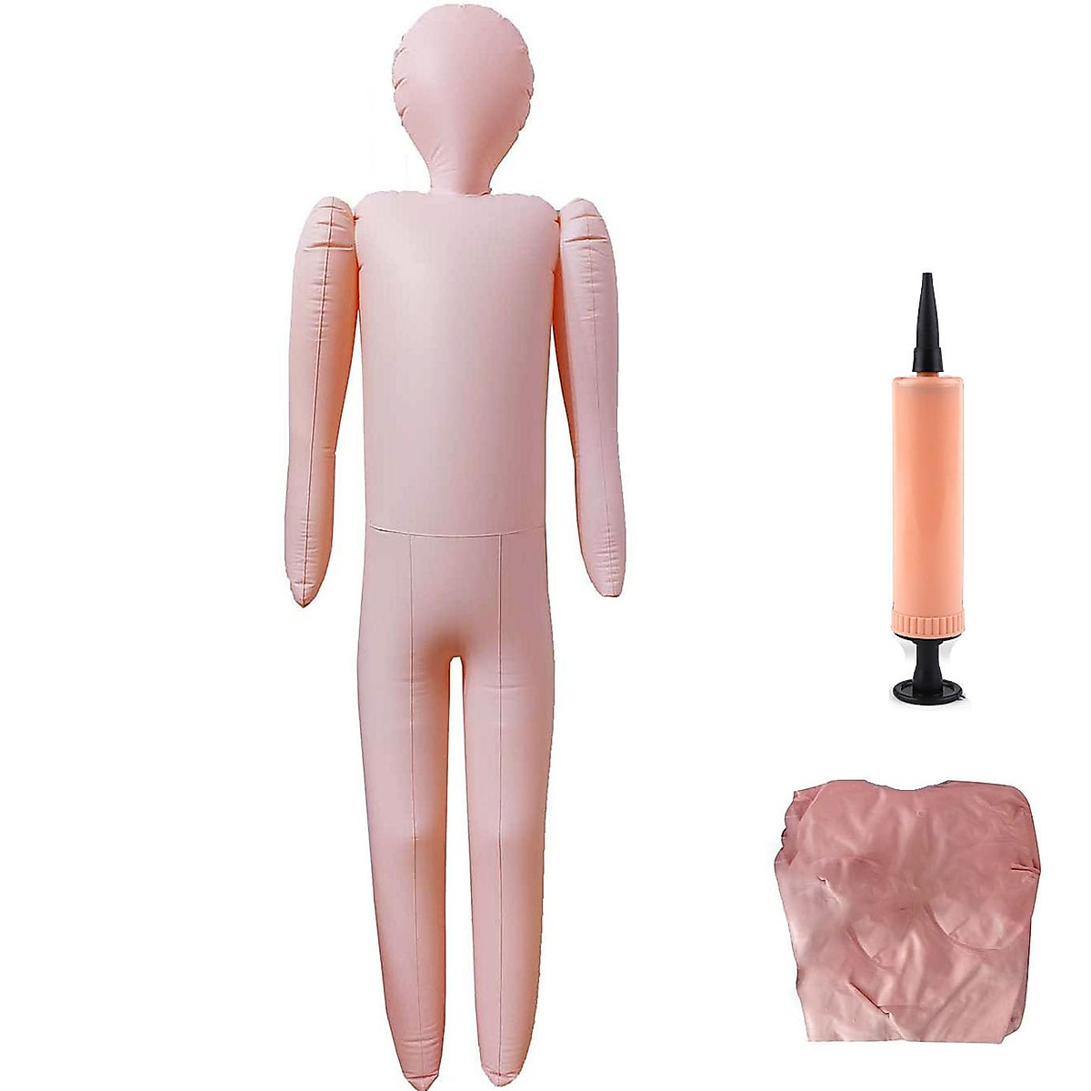 60" Full Size Inflatable Body Mannequin DIY Halloween Decorations Cosplay Props inflatable dummy Perfect to Dress up &Costume Display for Yard Patio House Decor(Appearance Patent Product)