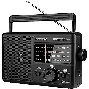 Retekess TR626 Portable AM FM Radio with Bluetooth, Plug in Radio, LW, DSP chip,Powered by AC or D Battery, Short Wave Radios for Garages,Home,Outdoors