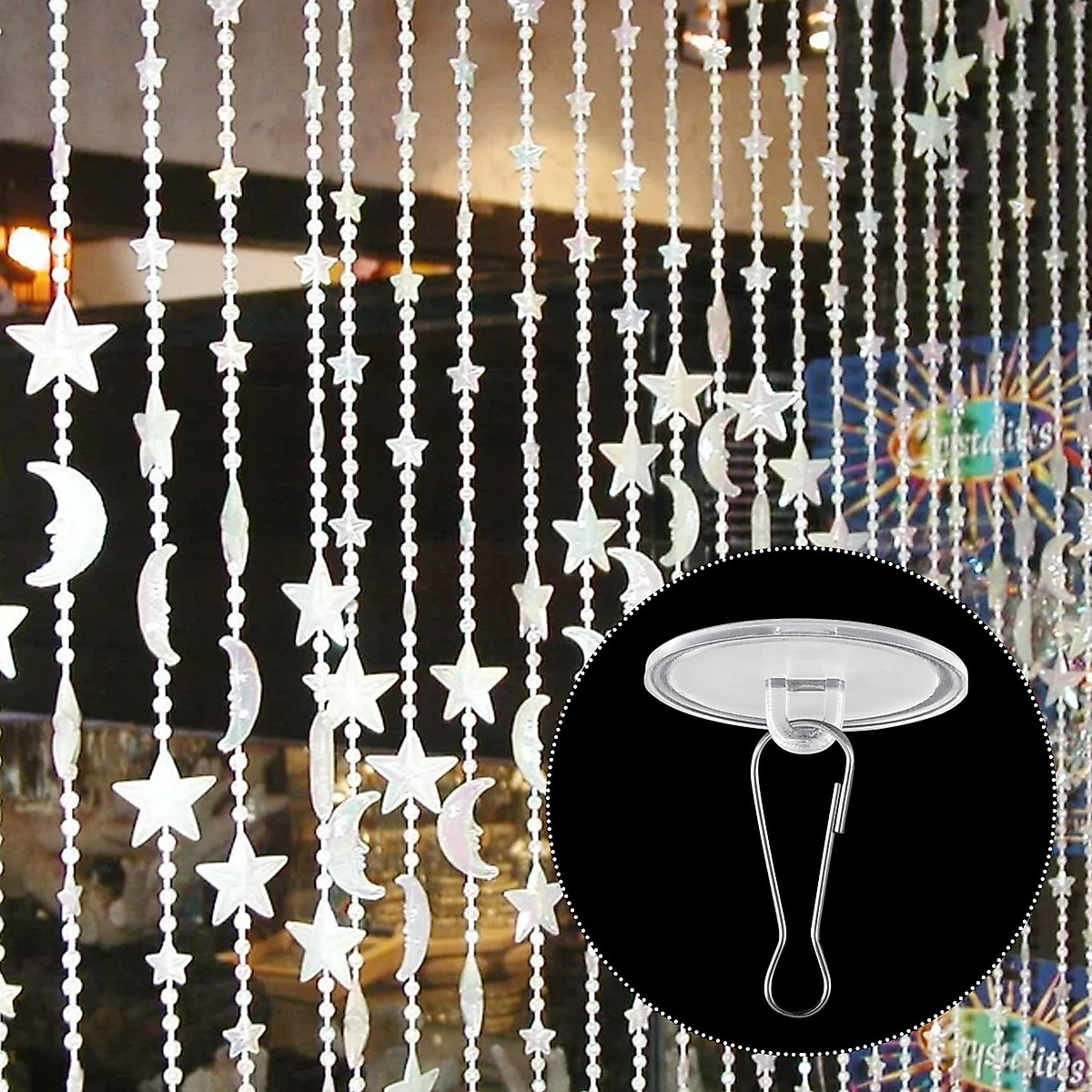 Isslly 80 Pack Adhesive Ceiling Hooks, Self-Adhesive Ceiling Hooks for Hanging, Sticky Hooks for Hanging, No-Drill Ceiling Discs with Metal Hook for Wedding, Party, Festivals Decor