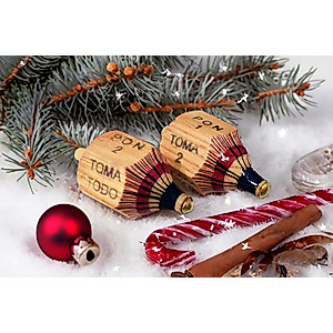 Alondra's Imports Pirinola Toma Todo Set – Mexican Fiesta, Kids and Adults Family Party Games, Bachelor Parties or Baby Shower, Wood Spinning Top Game - Premium Quality Finish - Complete Set of 2