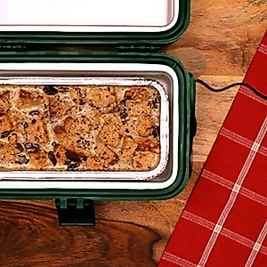 RoadPro RPLBSTOVET2 Food Heating Lunch Box Oven for Truck Portable Food Warmer Lunch Box 12v Stove Car Van Life Travel or Construction – Deluxe, Hunter Green, 1 Quart