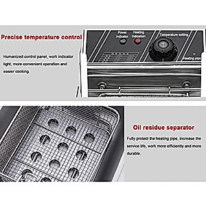 12L Electric Deep Fryer Commercial Dual Tanks Fryers 2500W Stainless Steel Countertop Oil Fryer, Commercial Restaurant, Fast Food Restaurant