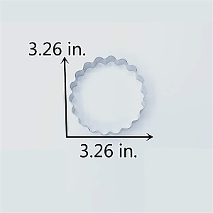LILIAO Fluted Round/Circle Cookie and Biscuit Cutter - 3.3 inches - Stainless Steel