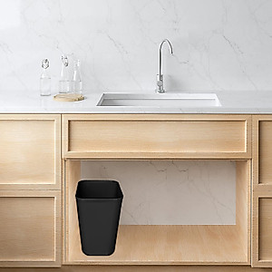 Nipogear 3 Gallons Efficient Trash Can Wastebasket, Fits Under Desk, Kitchen, Home, Office (Black, 3 Gallons)