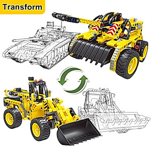 GILI Building Toys for Kids Ages 8-12(Bulldozer & Tank), Stem Toys for 7+ Year Old Boys Girls, Construction Engineering Set for 6, 9, 10yr Kids Christmas Birthday, Best Educational STEM Learning Kits