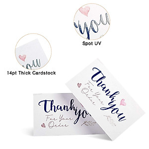 120 Thank You For Your Order Cards (3.5 x 2 Inches), Modern Simple Design Customer Appreciation Note for Small Business Owner, Online, Retail Store, Handmade Goods, Package Inserts (Pattern2)