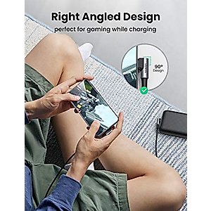 UGREEN Type C to Type C Cable 60W USB C Charger Cable 90 Degree Compatible with with MacBook Pro 2022, iPad Pro 2022, Samsung Galaxy S23/S22/Z Fold/Z Flip, Google Pixel 7/6a, Switch, etc. 3.3FT