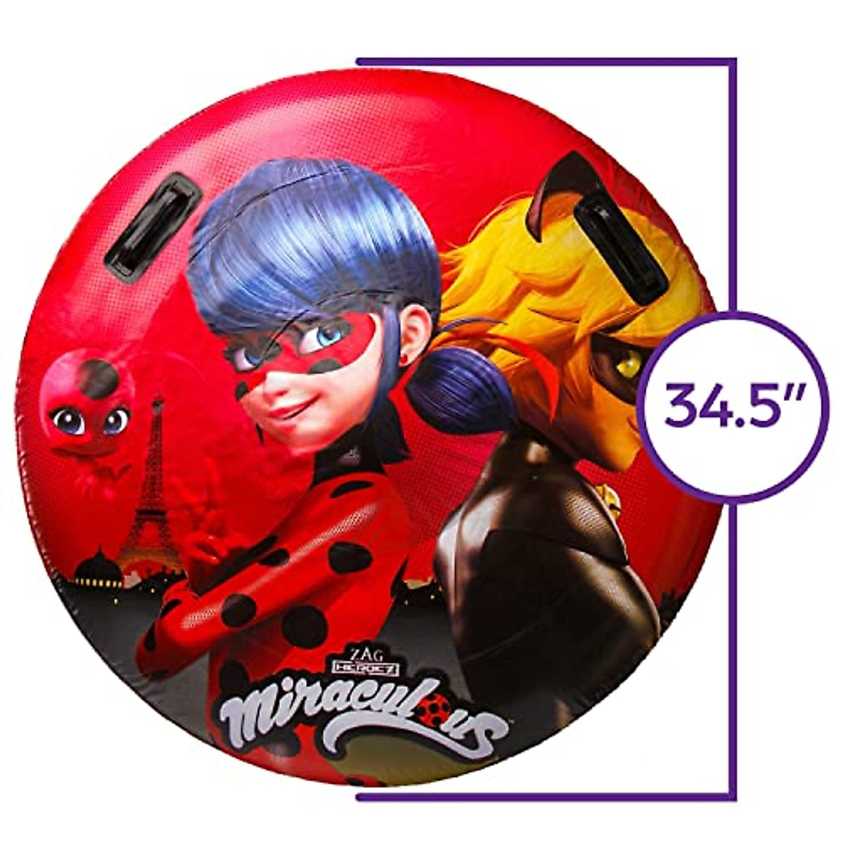 Miraculous Ladybug Officially Licensed Pool Float Raft Inflatable Tube – 30 Inches – Ladybug & Cat Noir – Ring Float – Inner Tube Floatie Perfect for Beach, Pool, Lake – Swimming Ring