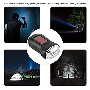 Super Bright Tactical Flashlight, Hand Crank Solar Powered Rechargeable Led Flashlight Portable Spotlight Mini Emergency Flashlight for Camping Hiking Field Survival Gear Power Outages