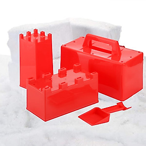 ZOOFOX 4 Pieces Sand Castle Building Kit, Sand Castle Mold Brick and Shovel, Sand Castle Toys for Kids, Summer Outdoor Activities Fun for Toddlers 3 Year and Up