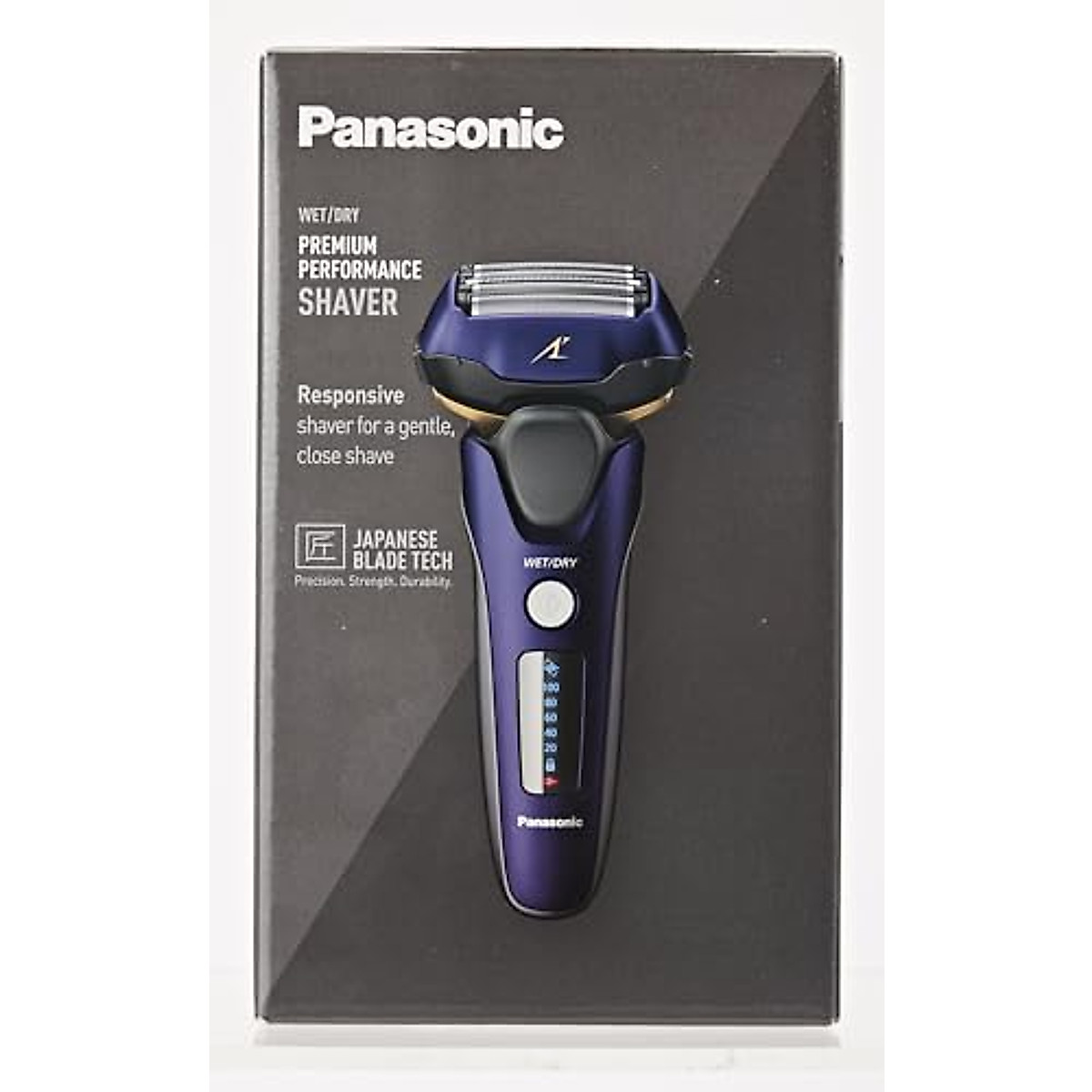 Panasonic ES-LV67-A803 Wet and Dry Shaver, 5 Shaving Heads with Linear Motor, Including Hair Trimmer, Navy Blue