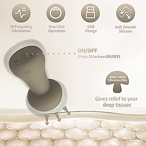 MaeDouy Mushroom Shaped Shoulder & Neck Electric Massager - Waterproof Personal Handheld Cordless Portable Travel Back Massager, Suitable for Full Body to Relieve Muscle Pain and Fatigue.(Light Green)