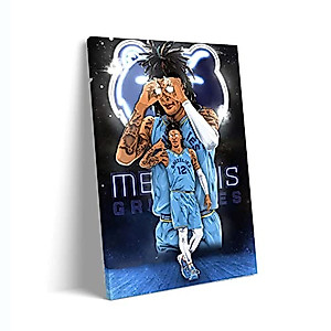 Ja Morant Poster Watercolor Canvas Wall Art Basketball Wall Art Wall Painting Basketball Nova Ja Morant Bedroom Cool Poster EMXEE (16x24 No Framed,A)