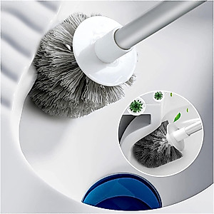 SAAKO Home Toilet Bowl Brush Floor Standing Toilet Brush Set with Tweezers Toilet Cleaner Brush for Bathroom Storage Cleaning