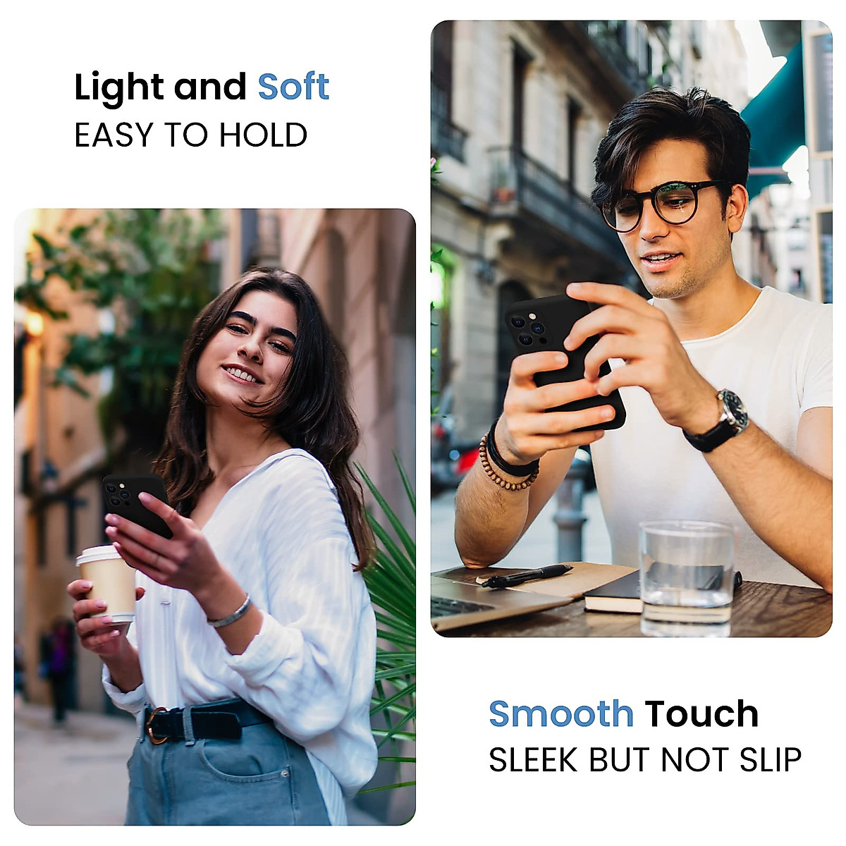 FireNova Designed for iPhone 13 Pro Max Case, Silicone [Camera Protection] Phone Case with [2 Screen Protectors], Soft Anti-Scratch Microfiber Lining Inside, 6.7 inch, Black