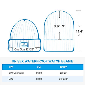 DexShell Waterproof Watch Beanie Wool Blend Outer Membrane Lined Fleece Liner for Men and Women, Black, One Size (56-58cm)