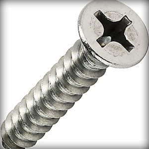 New Pack of 100 Pcs #2 x 3/8" inch Phillips-Drive Flat Head Sheet Metal Hardware Stainless Steel Metal Machine Screws Kit Set Warranity by Pr-Merchant
