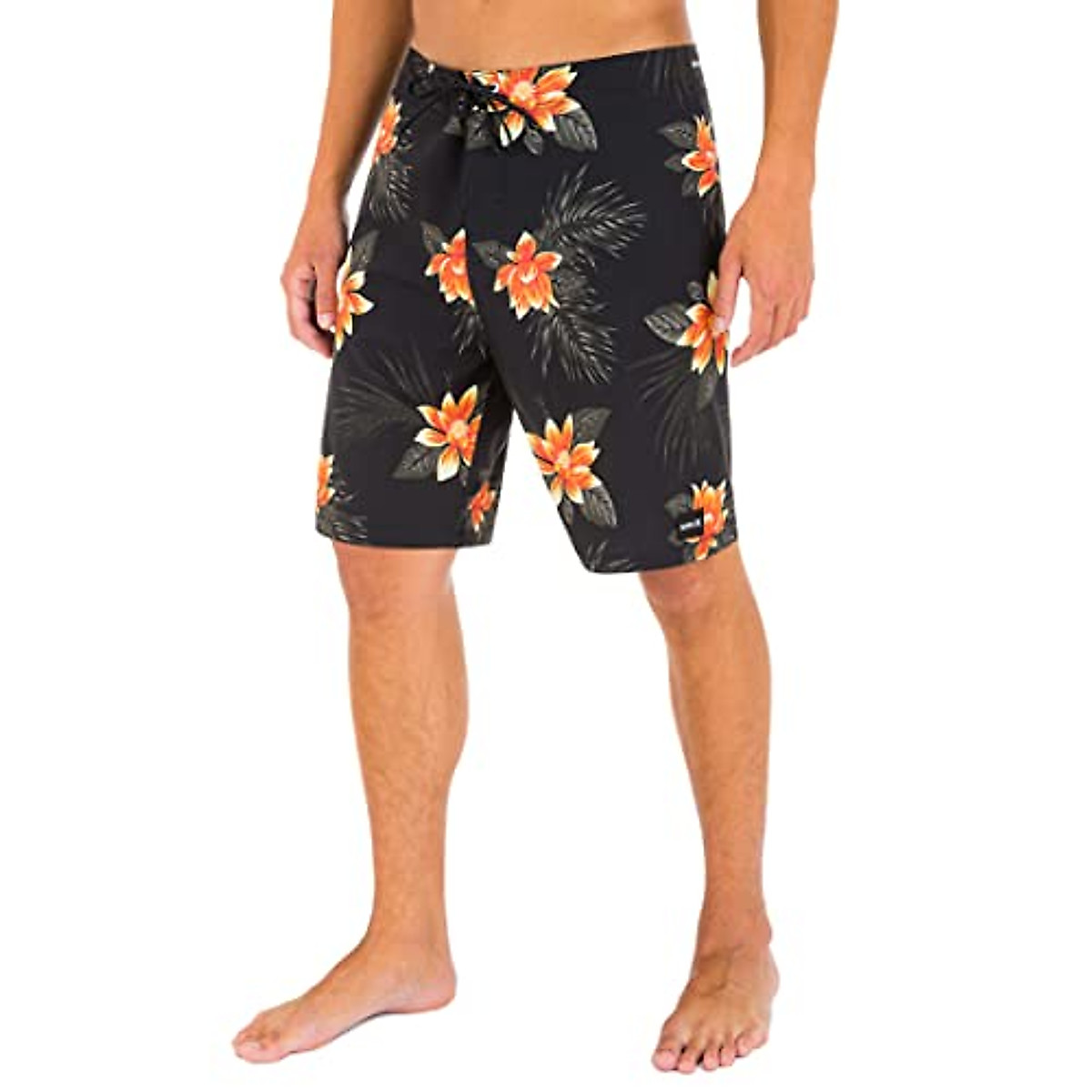 Hurley Men's Standard Printed 20" Stretch Board Shorts, Black, 30IN